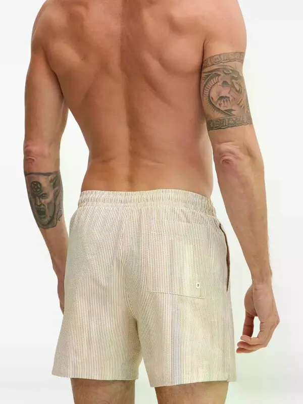 Nike Seersucker-texture Striped Swim Shorts