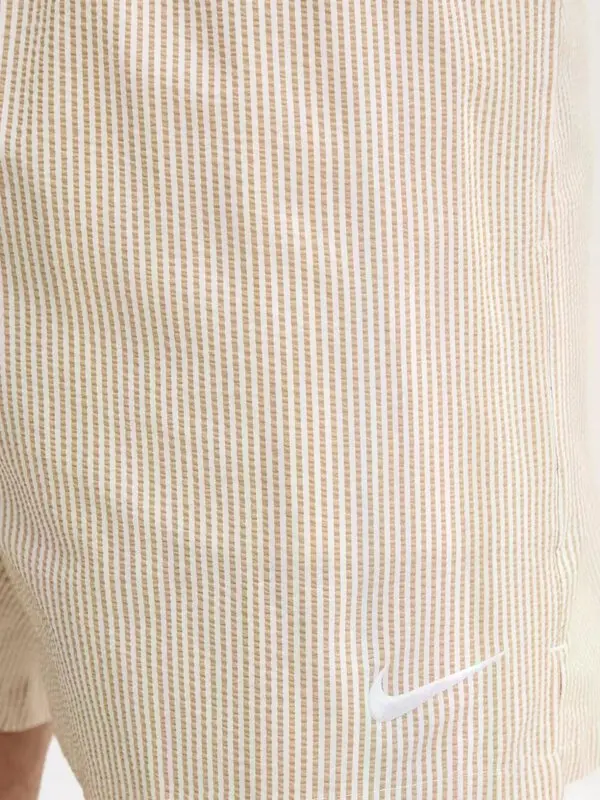 Nike Seersucker-texture Striped Swim Shorts - Neutrals