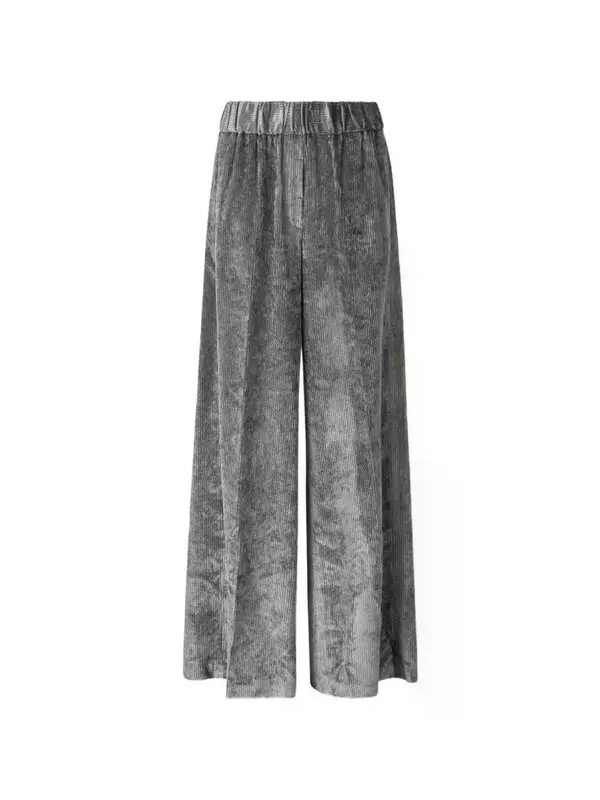 Peserico Velvet Wide-leg Trousers - Grey