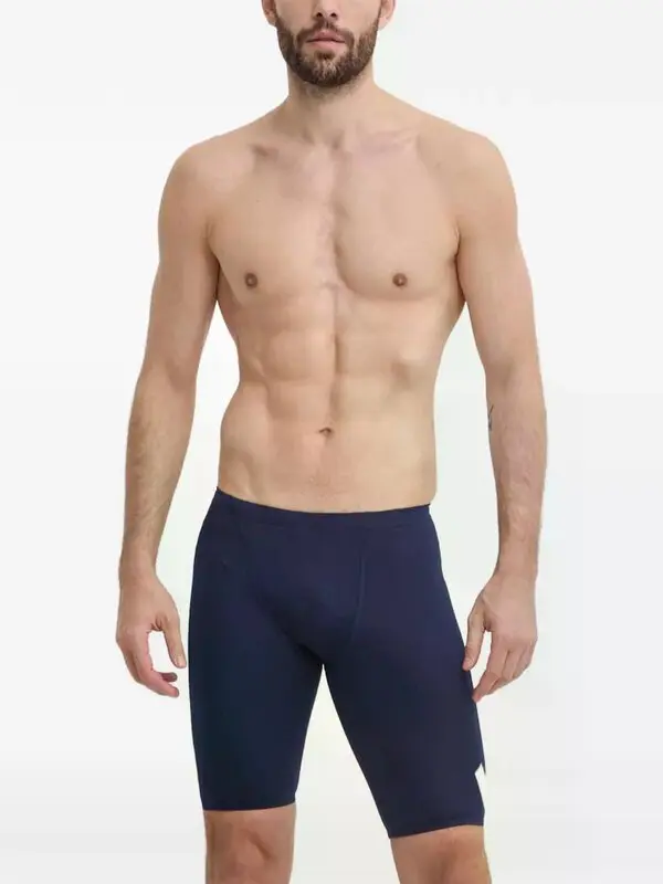 Nike Swoosh Logo-print Swim Shorts - Blue