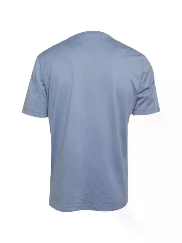 LOUIS VUITTON Logo Embroidery V-neck T-shirt - Blue