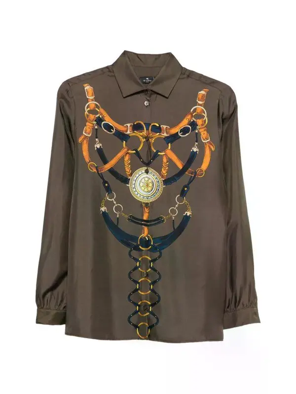 Etro Belt-print Silk Shirt