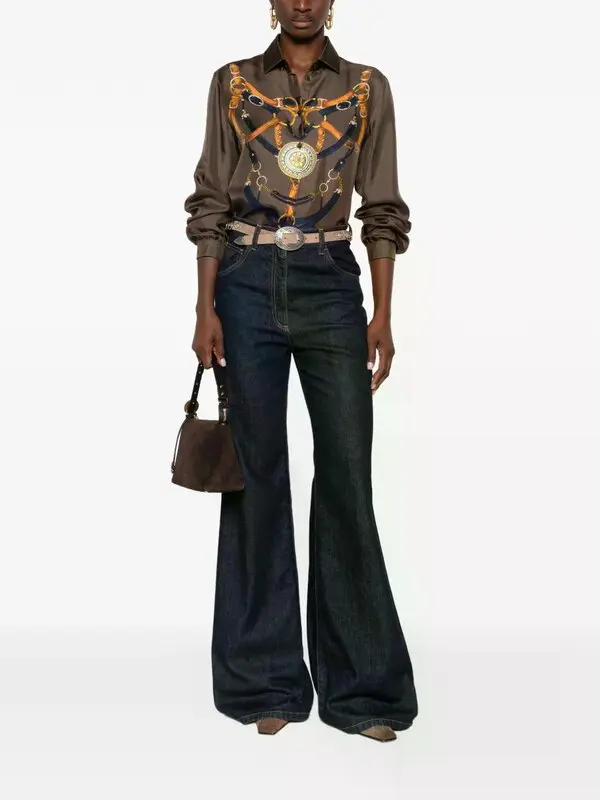 Etro Belt-print Silk Shirt