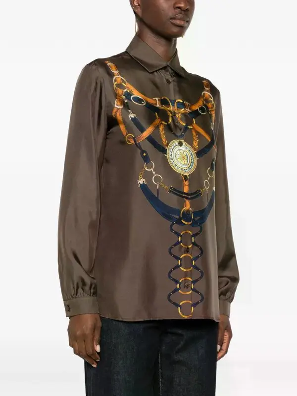 Etro Belt-print Silk Shirt