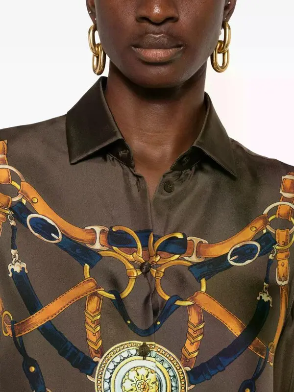 Etro Belt-print Silk Shirt