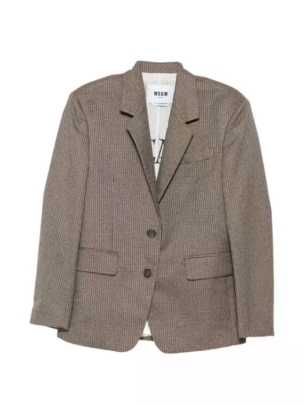 MSGM Houndstooth Single-breasted Jacket