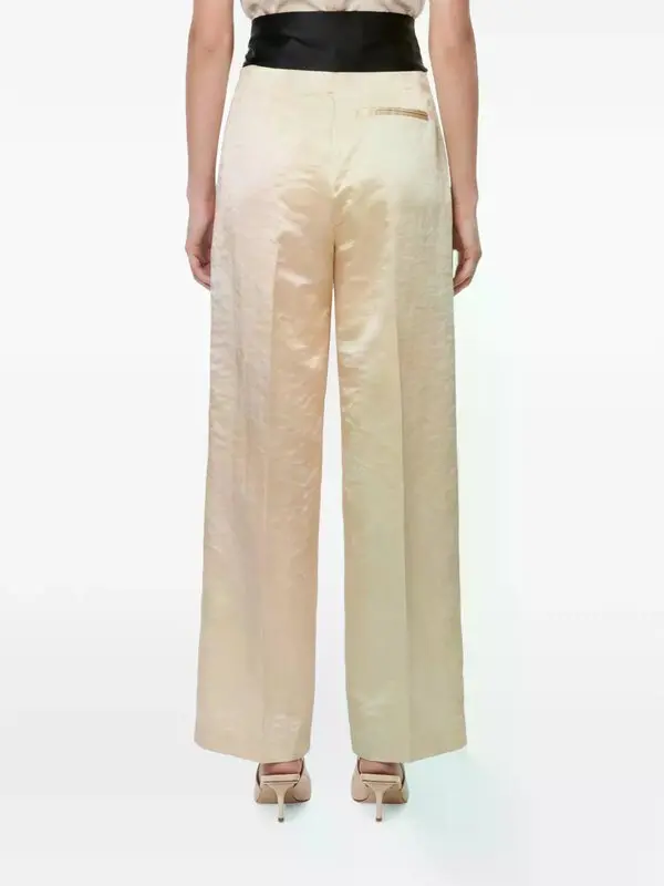 FORTE_FORTE Satin-finish Tie-waist Straight Trousers