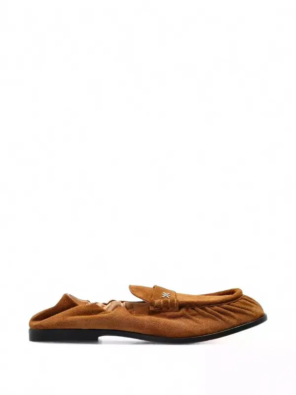 Kenzo Citygram Ruched Leather Loafers - Brown