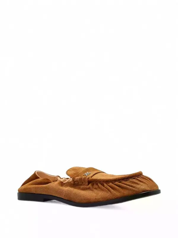 Kenzo Citygram Ruched Leather Loafers - Brown
