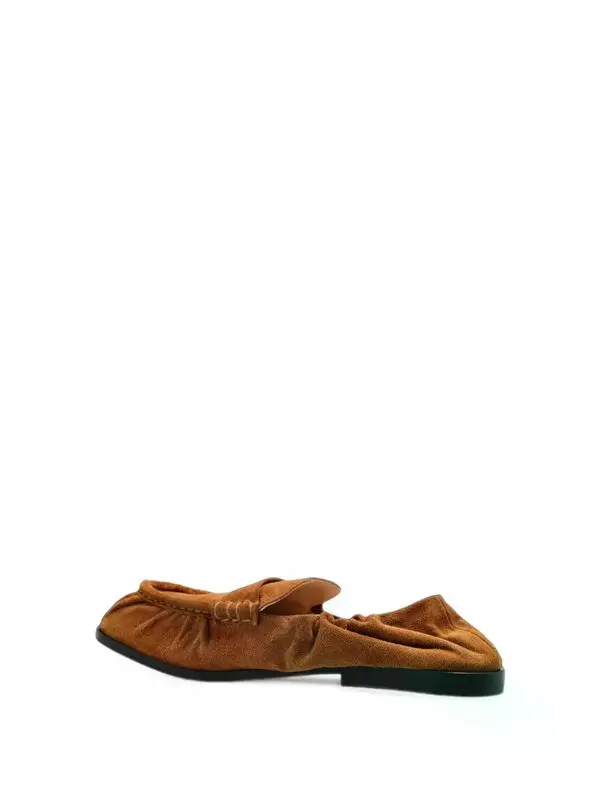 Kenzo Citygram Ruched Leather Loafers - Brown