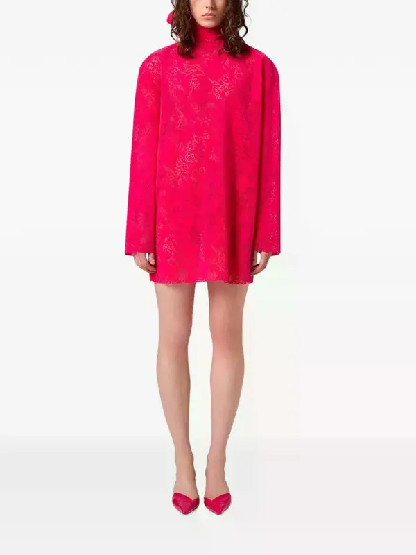 MSGM Lace-patterned Bow-detail Mini Dress