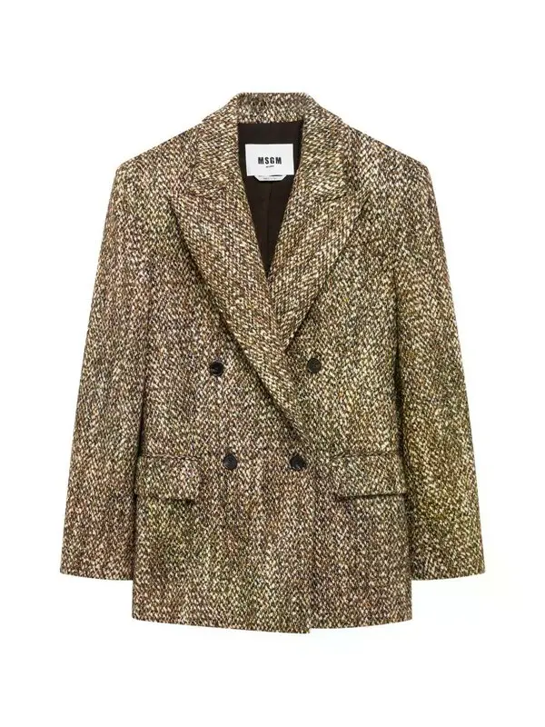MSGM Double-breasted Tweed Jacket