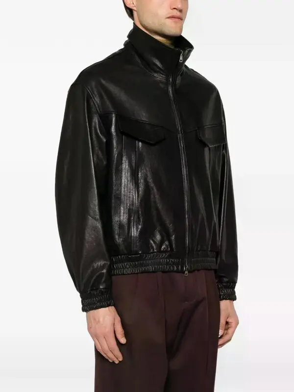 LOW BRAND Zip-up Leather Jacket