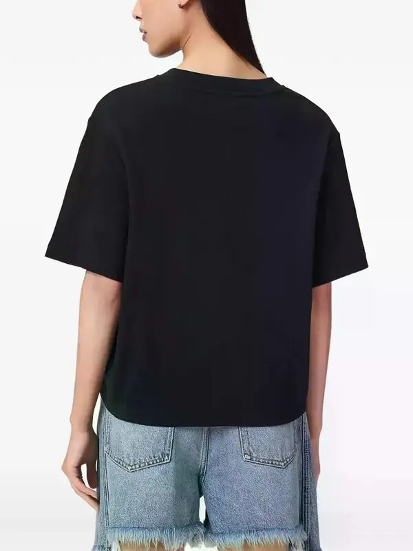 ALLSAINTS Pleated Logo-embroidered T-shirt