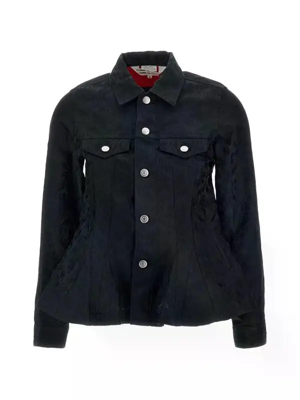 Comme Des Garçons Damask-pattern Peplum Jacket