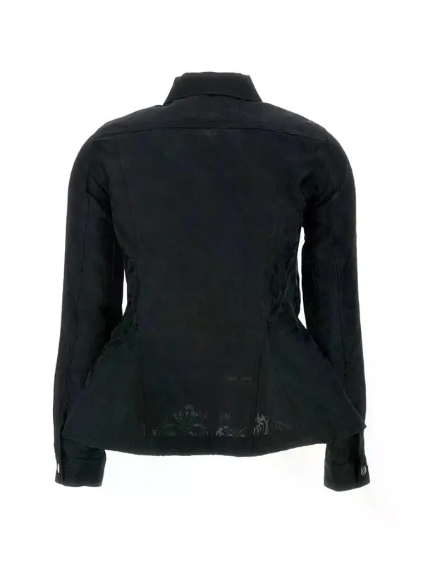 Comme Des Garçons Damask-pattern Peplum Jacket