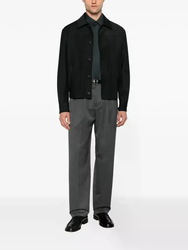 LOW BRAND Fold Pleated Button-up Jacket