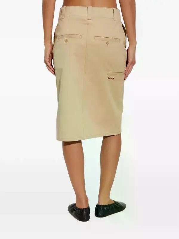 Kenzo Front-slit Cotton Skirt