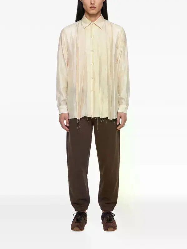 Our Legacy Pleated Frayed-hem Shirt