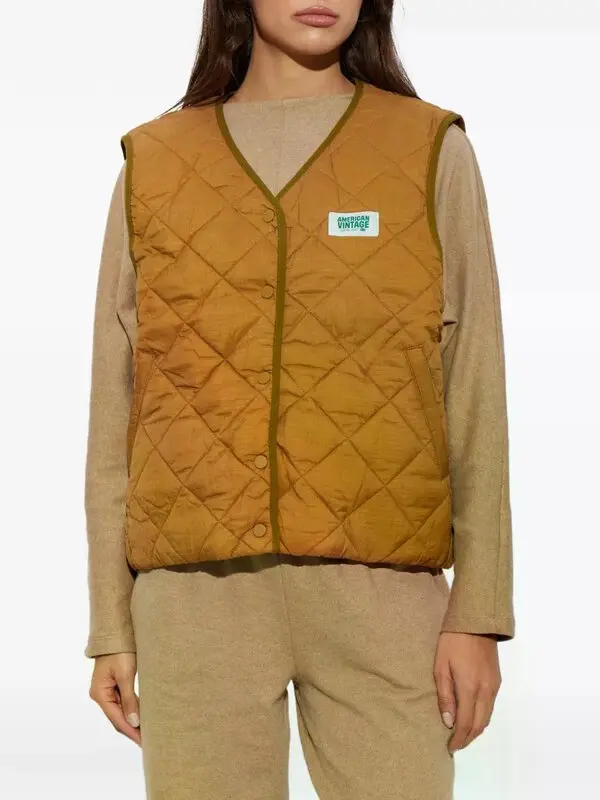 American Vintage Yupibam Quilted Vest - Brown