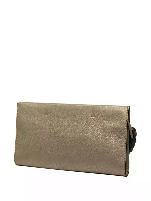 Gucci 2000-2015 Metallic Calfskin Bamboo Tassel Clutch Bag - Brown
