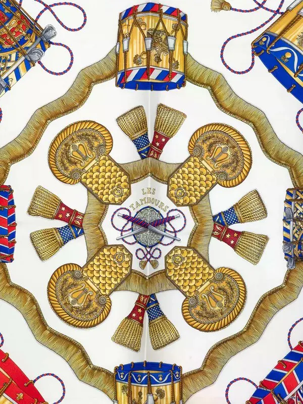 Hermès 1980-2010 Les Tambours Silk Scarf 90 Scarves - Multicolour