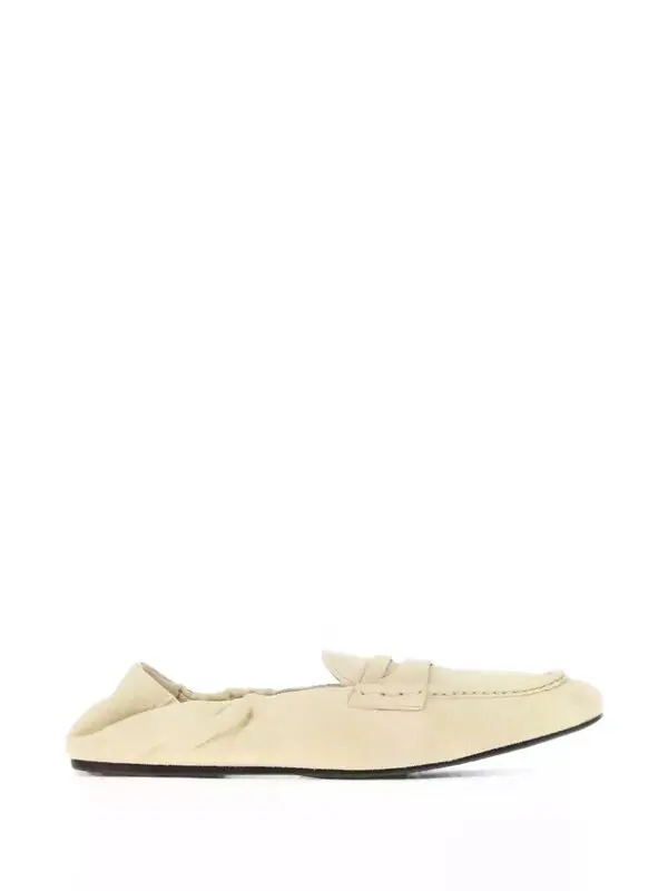 Miu Miu Suede Slip-on Loafers - Neutrals