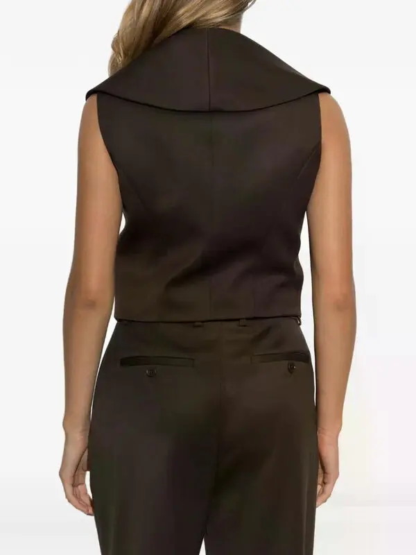 Alexander McQueen Ruffled-collar Wool Waistcoat - Brown