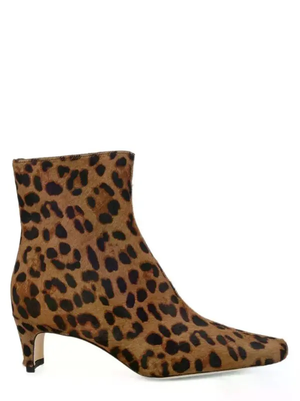 Staud Leopard-print Calf-hair Ankle Boots