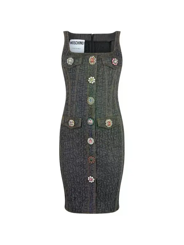 Moschino Crystal-button Mini Dress