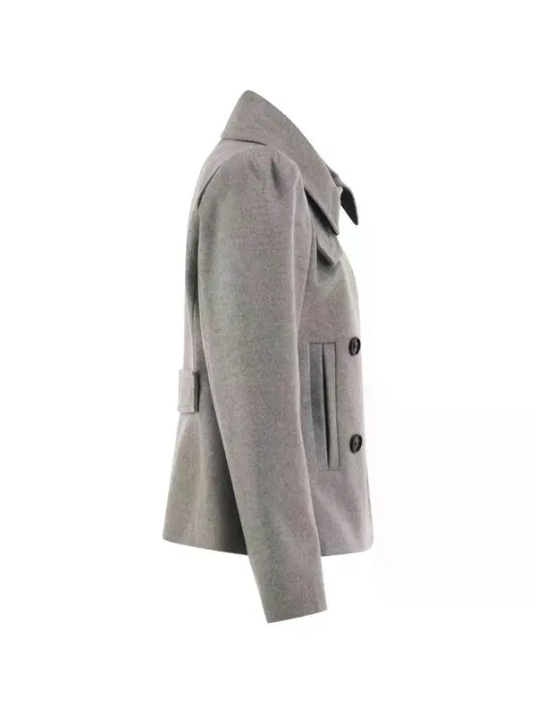 7 For All Mankind Double-breasted Half-belt Blazer - Grey