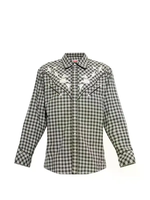 Kenzo Floral-embroidered Gingham Shirt