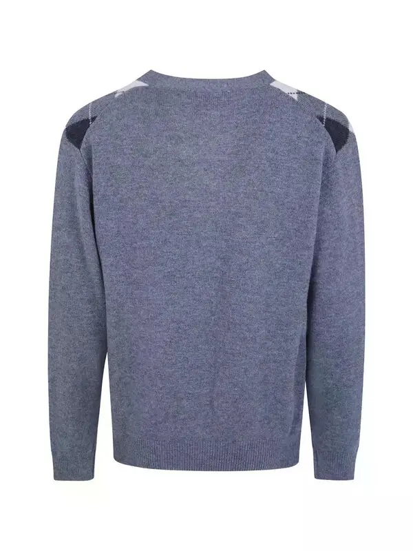 DUNST Argyle-intarsia Wool Cardigan
