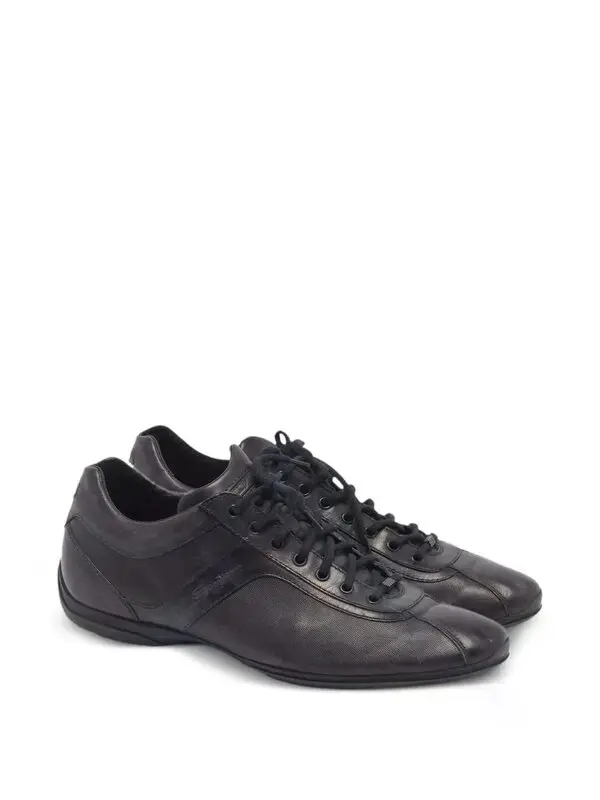 Santoni Leather-trim Lace-up Sneakers