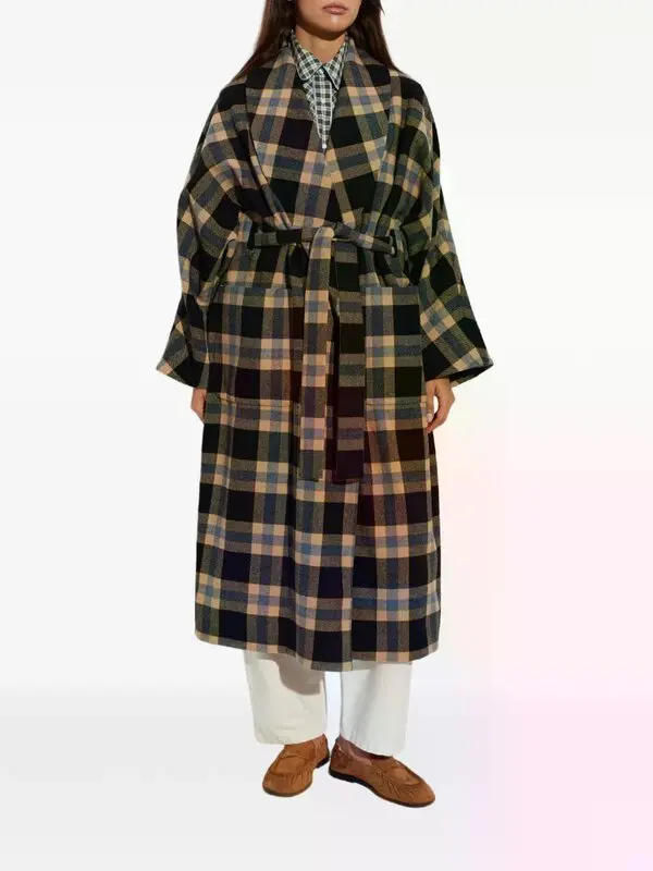 Kenzo Check Belted Coat