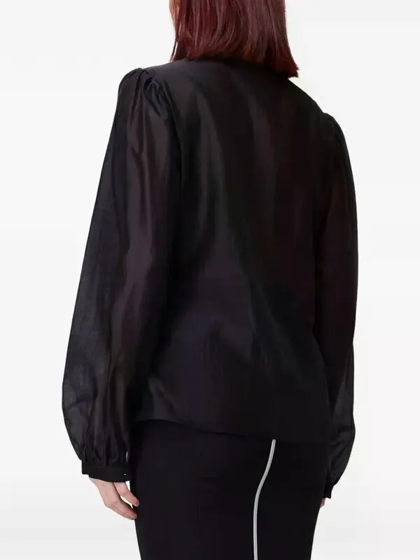 HANITA Crystal-embellished Pintuck-detail Blouse - Black