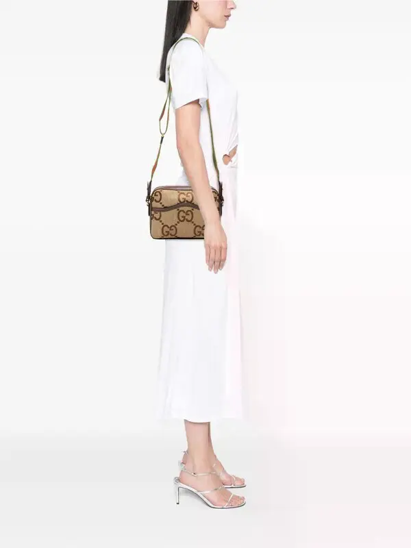 Gucci 2000-2015 Jumbo Gg Canvas Web Crossbody Bag