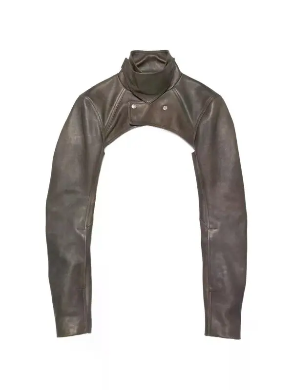 Rick Owens Microbiker Cropped Leather Jacket