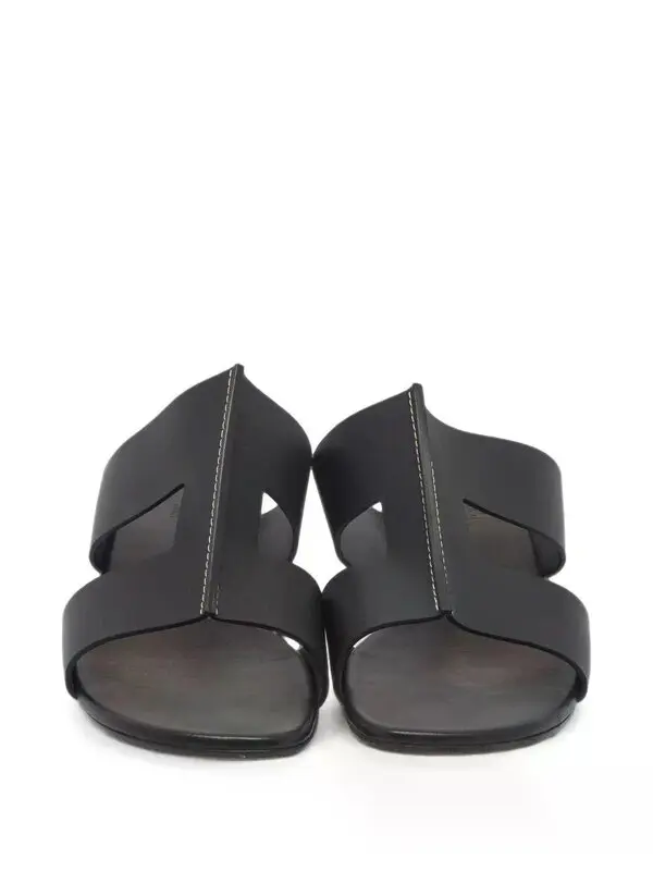 Hermès Contrast-stitch Flat Sandals