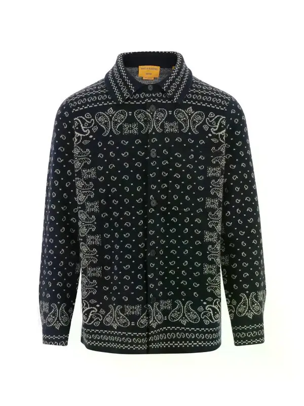 Guest In Residence Wild Rag Work Paisley Cashmere Shirt Jacket - Blue