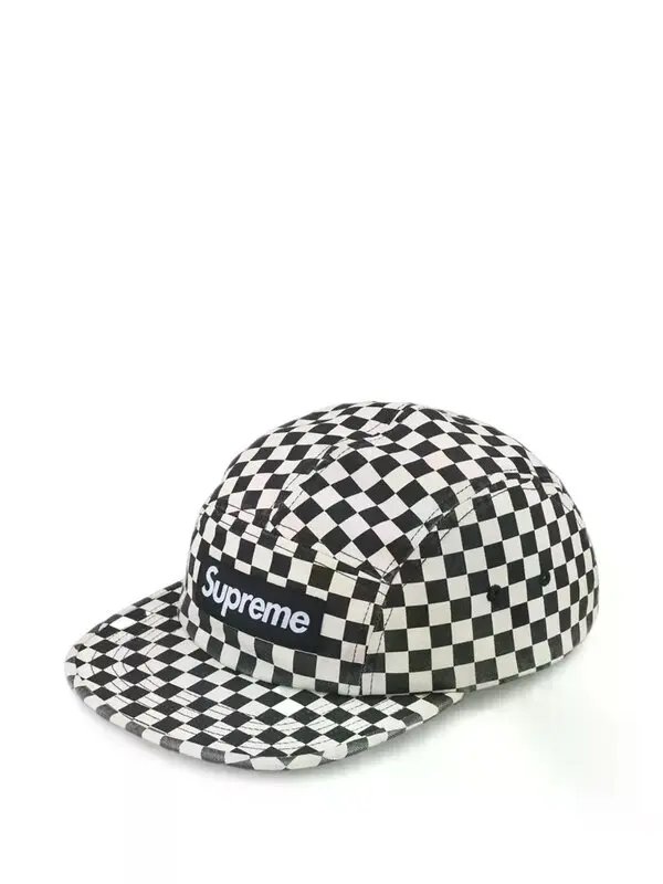 Supreme Checkerboard-print Chino-twill Baseball Cap