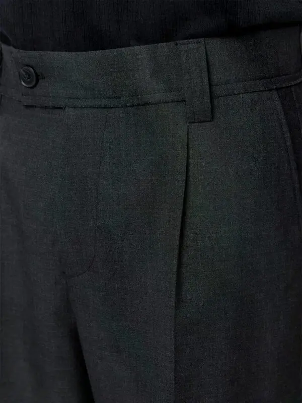 MFPEN Pleated Frayed-edge Trousers