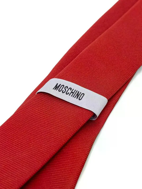 Moschino Teddy Bear Logo-print Tie - Red