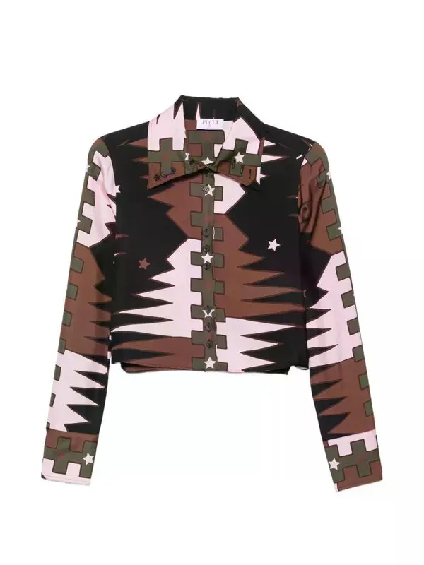 Emilio Pucci Geometric-print Cropped Shirt