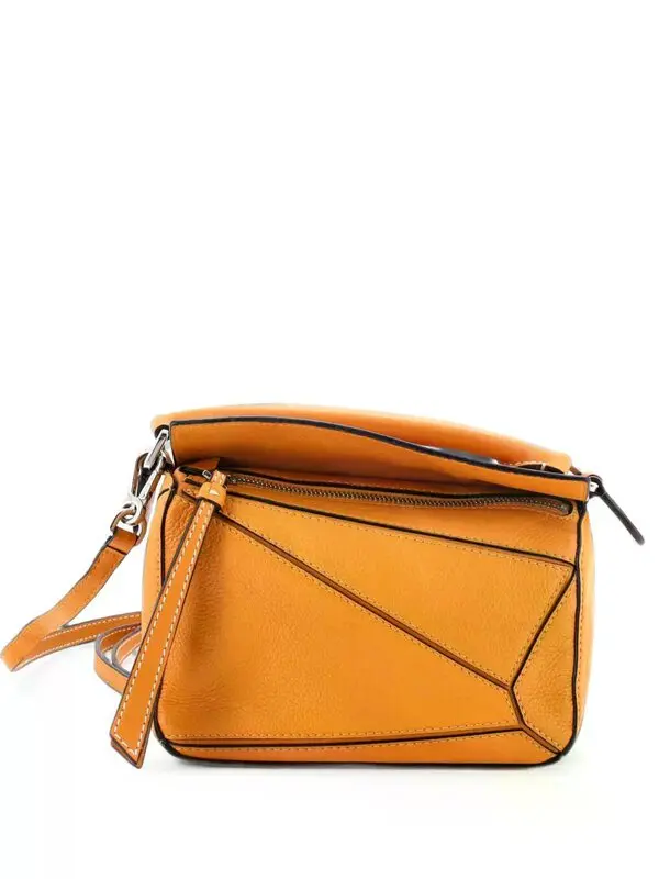 Loewe Puzzle Bag Leather Mini Crossbody Bag - Brown