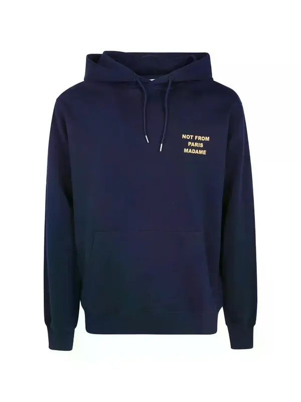 Drole De Monsieur Slogan Hoodie - Blue