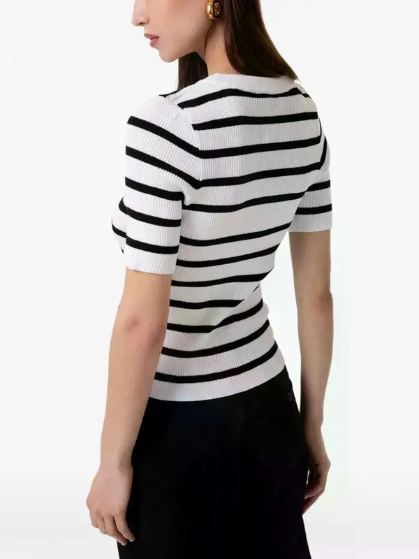 GAELLE PARIS Striped Logo-detail Top
