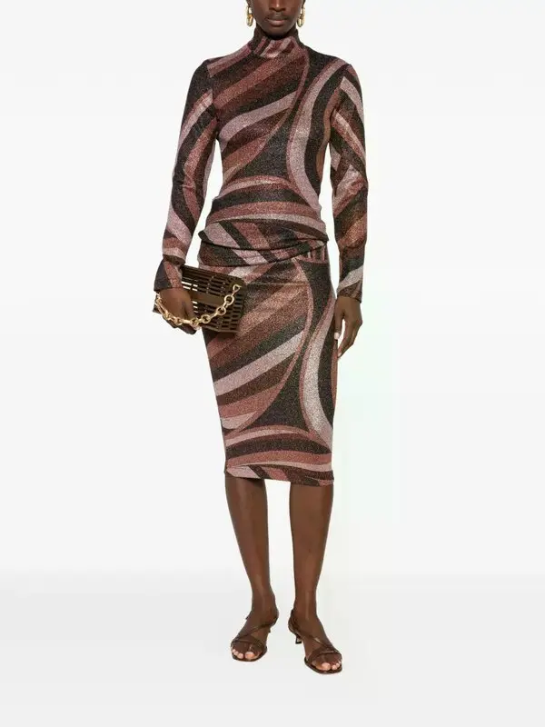 Emilio Pucci Iride-print Glittered Midi Skirt
