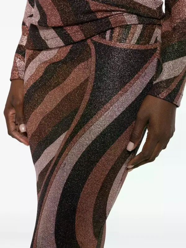 Emilio Pucci Iride-print Glittered Midi Skirt