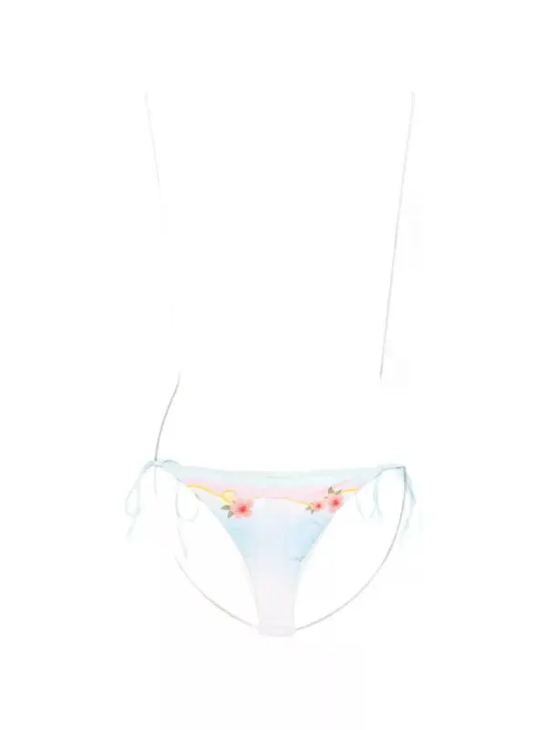 MC2 SAINT BARTH Graphic-print Side-tie Bikini Bottoms - Blue